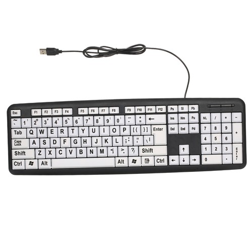 USB Wired Large Print Computer Keyboard for Visually Impaired ...