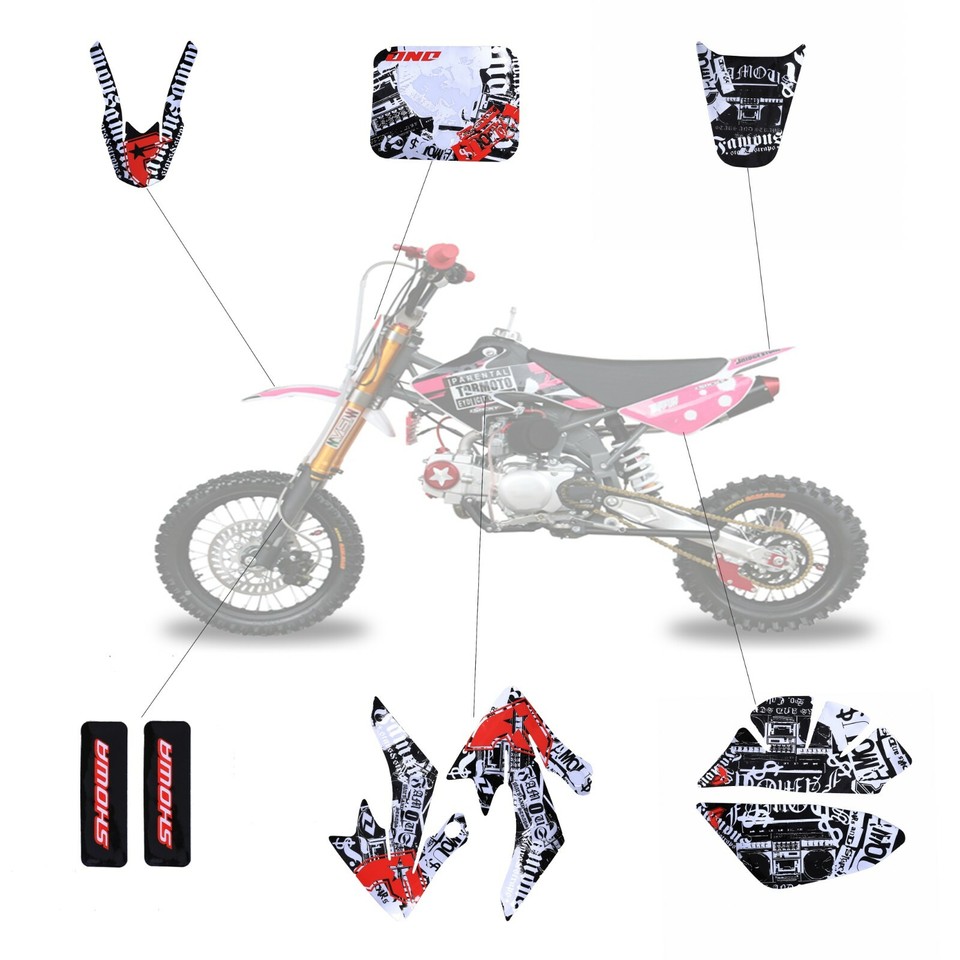 7 pcs Plastics Kit + Stickers Pit For Trail XR50 CRF50 SSR SDG BAJA ...