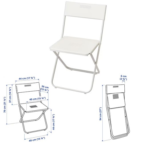 FEJAN Foldable Chair Indoor Outdoor Stool Galvanized Steel 100kg Tested ...