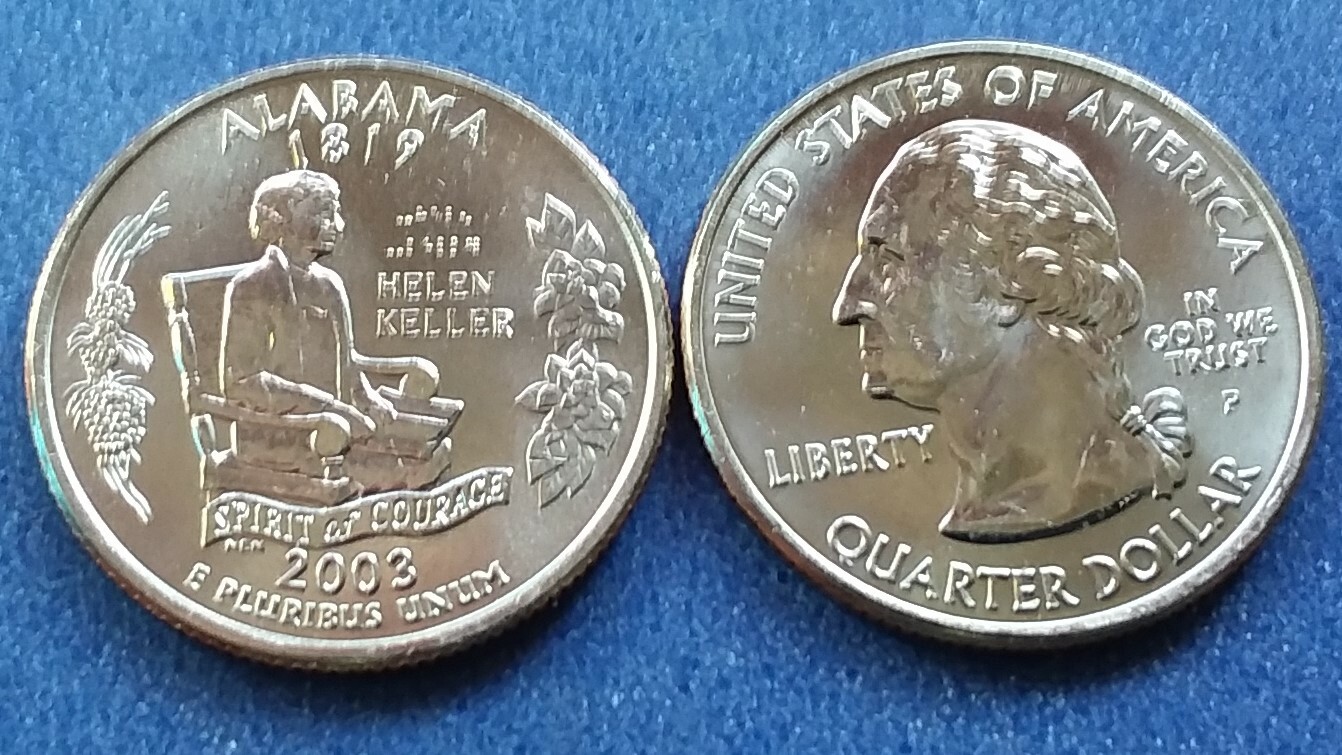 One - 2003 P Alabama Statehood Quarter Uncirculated from an OBW Roll | eBay