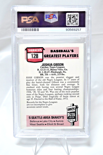 1976 Shakey's Baseball's Hall of Fame - #128 Josh Gibson for sale ...