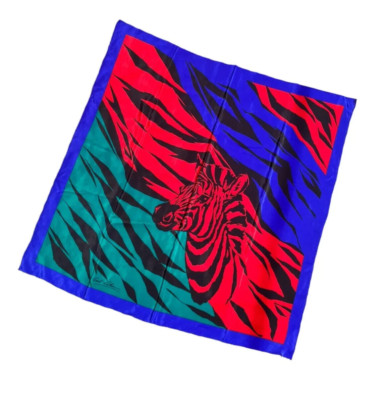 Vintage '70s Gant Gaither Zoophisticates Silk Scarf Pop Art Zebra 33 ...