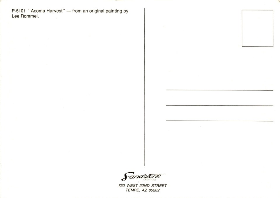 Acoma Harvest Postcard by Lee Rommel from CREATIONS in Tempe, AZ | eBay