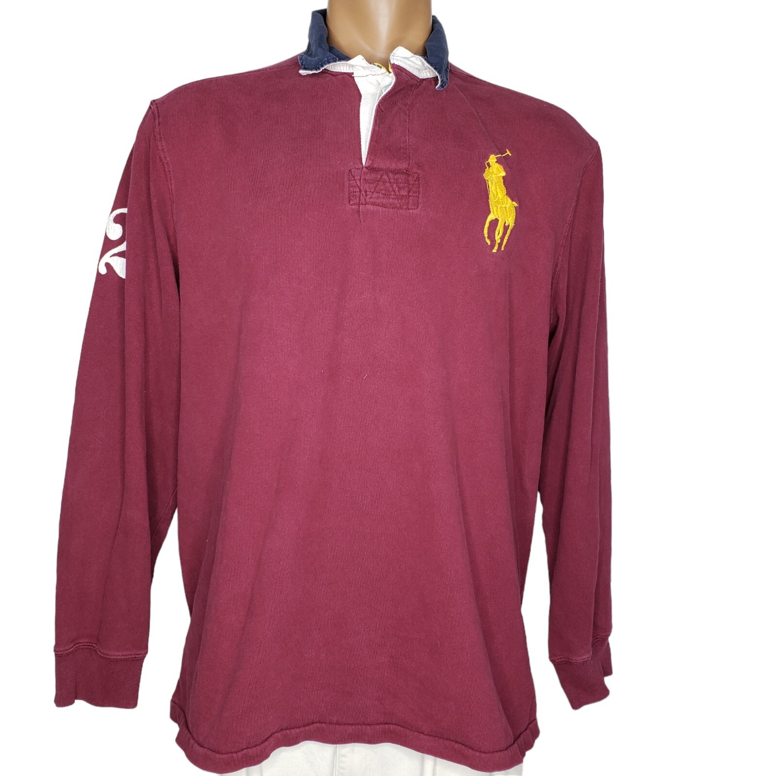 Polo Ralph Lauren Rugby Shirt XL Vintage #2 Big Pony … - Gem