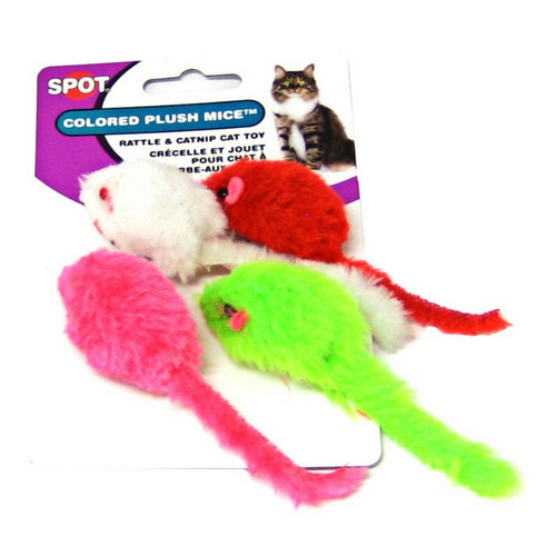 Colored Plush Mice Cat Toys 4 Pack By Spot | eBay