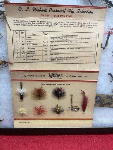 Vintage Weber Fishing Fly Collection In Display Case. | eBay