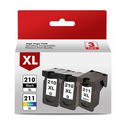 Ink Cartridge for Canon PG-210XL CL-211XL PIXMA MP250 MP280 MP495 MX33 ...