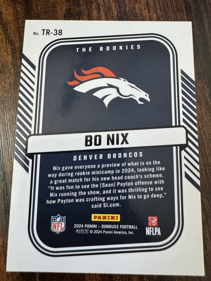2024 Panini Donruss - The Rookies Bo Nix #TR-38 (RC) | eBay