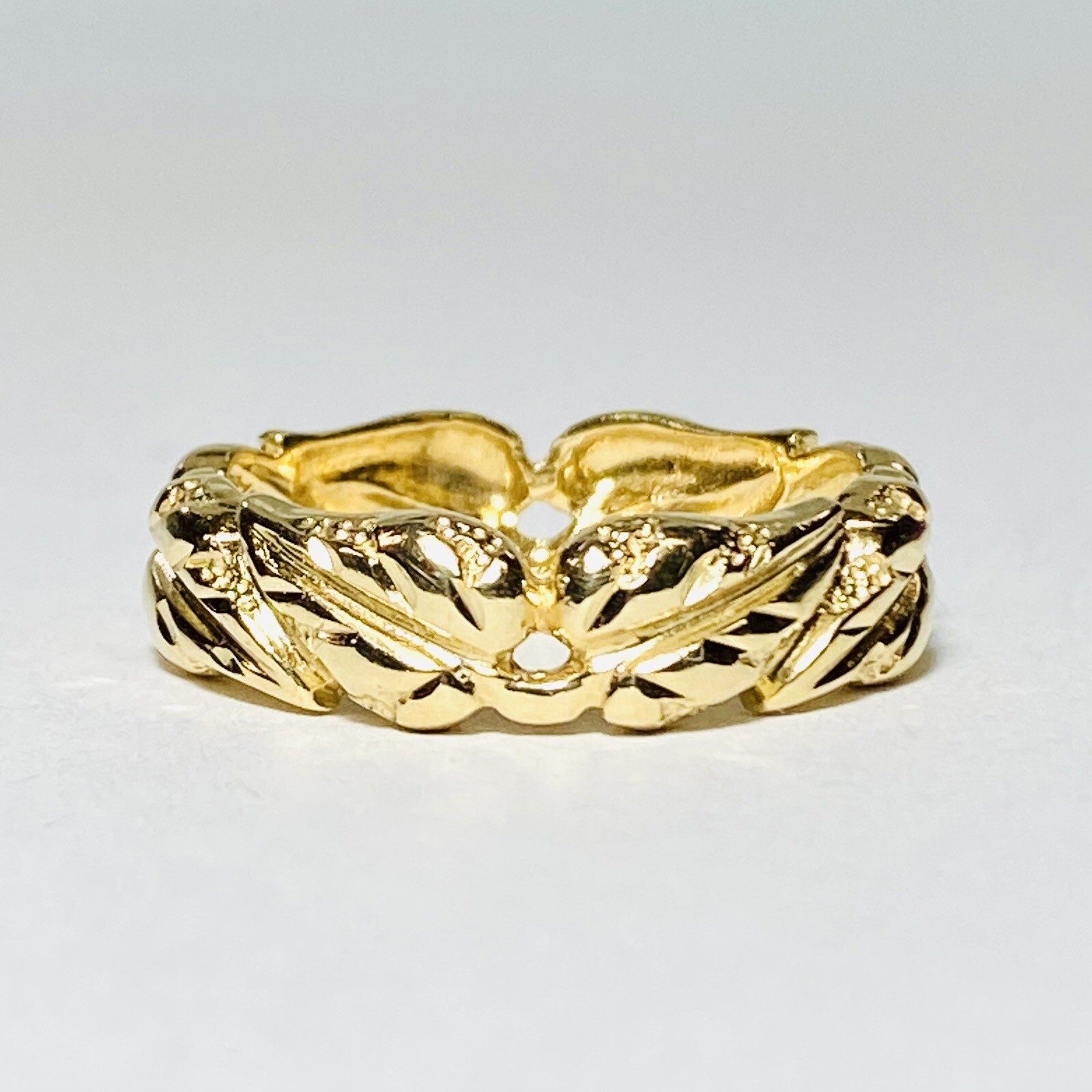Sultan Hawaii Na Hoku 14K Yellow Gold Maile Leaf 6mm Size 10.5 Ring 5 ...
