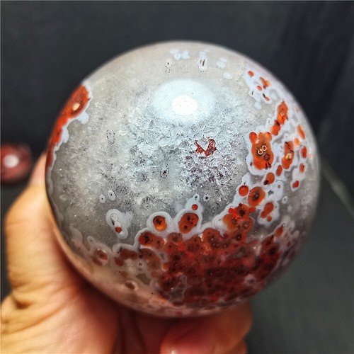 RARE 821.9g Natural Colorful Red Agate Quartz Crystal Sphere Ball ...