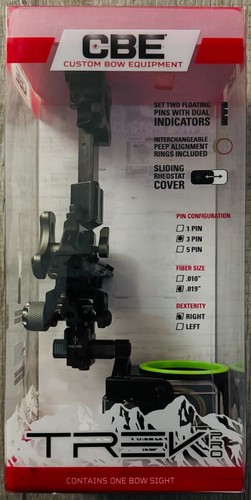 CBE Trek Pro Archery Sight 3 Pin .019 Horizontal Pins Right Hand New ...