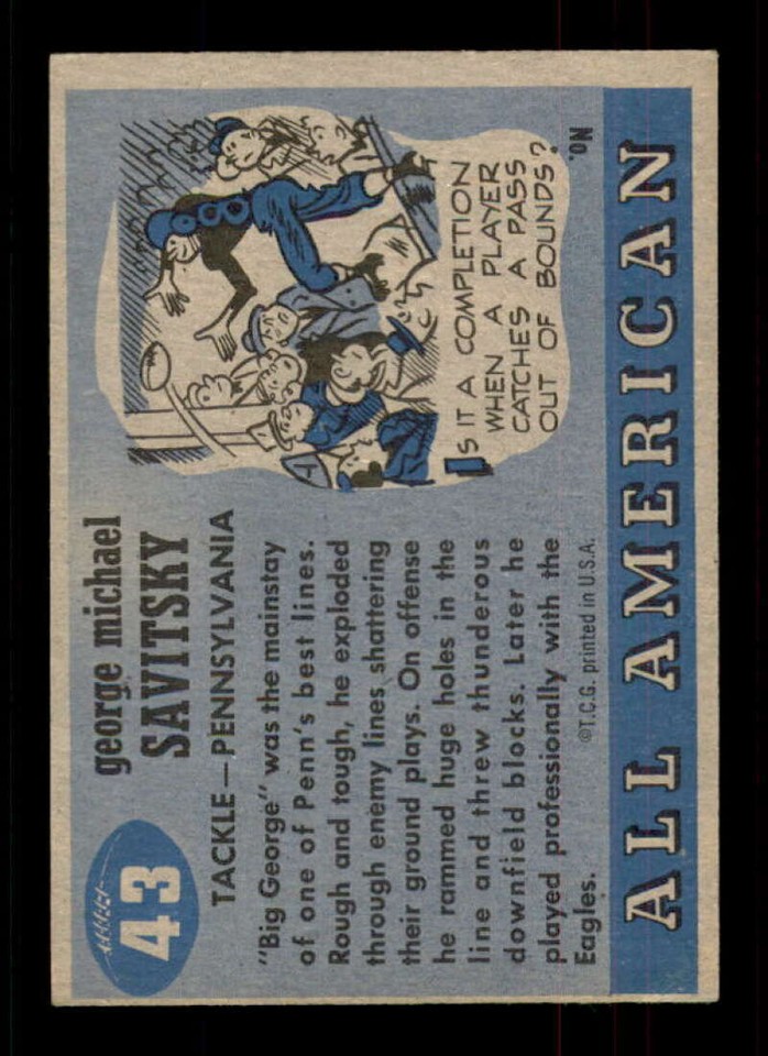 1955 Topps All American #43 George Savitsky VGEX 566160 | eBay