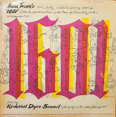 Vinyl Record - Mark Twain's 1601 - Richard Dyer-Bennett | eBay