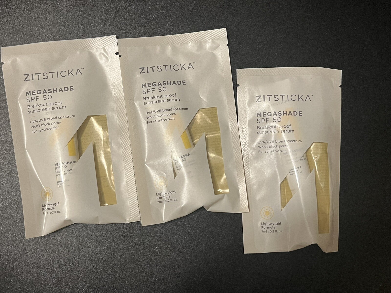 3 x Zitsticka megashade spf 50 breakout proof sunscreen serum 7 ml/ 0.2 ...