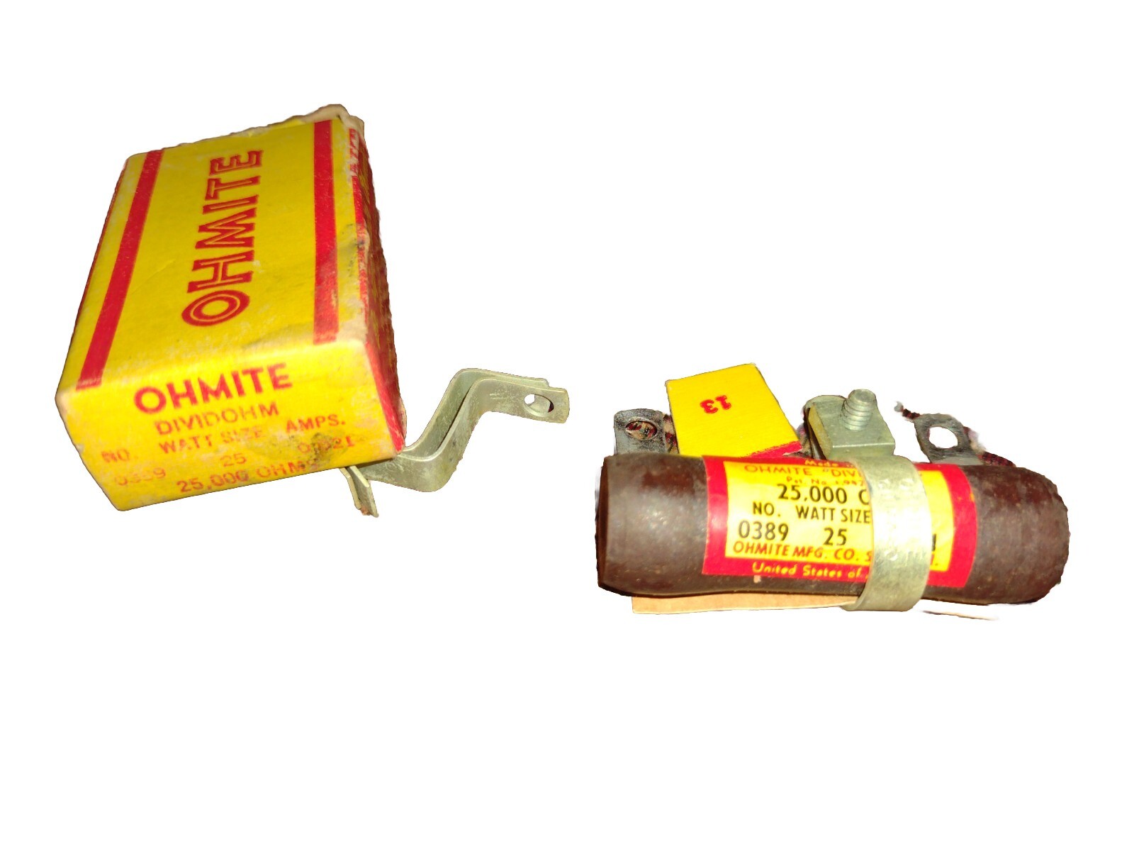 OHMITE 25,000 Ohms 25 Watt Dividohm New Old Stock Variable Power ...