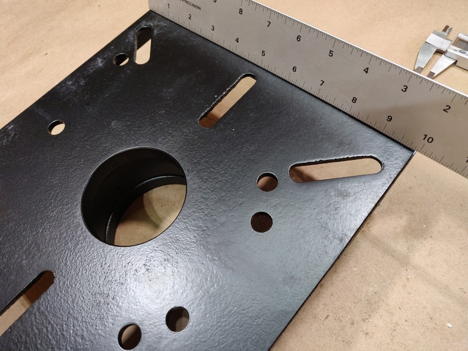 Drill Press Table 11" x 10" x 7/8" Thick plate 3 1/2" bore, 2 3/4" Bore ...