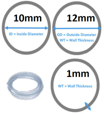 8mm Inside 10mm Outside Diameter CLEAR FLEXIBLE PVC TUBE HOSE PIPE 50cm ...