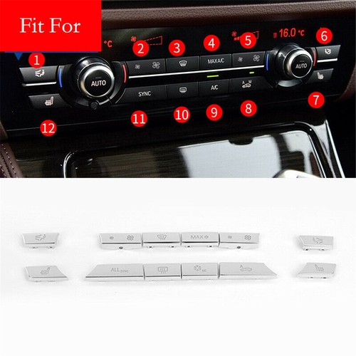 12PCS Silvery Center AC Control Switch Button Replace For BMW 5 7 ...