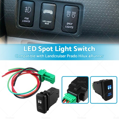 BLUE LED Push Switch SPOT LIGHTS Suitable for Landcruiser Prado Hilux ...