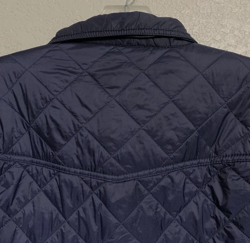 Criquet Shacket Mens L Quilted Pearl Snap Pockets Shirt Jacket Navy ...