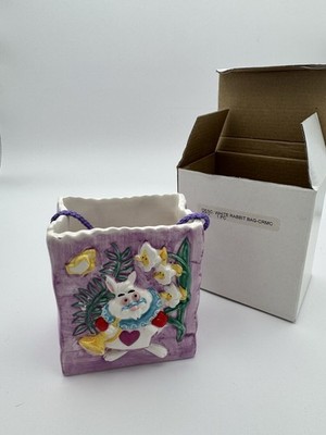 Vintage Disney Alice In Wonderland Ceramic Bag White Rabbit Easter ...