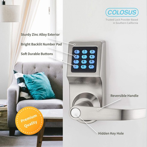 Electronic Smart Door Lock, Keyless Entry with Keypad, Key Fobs, Remote ...