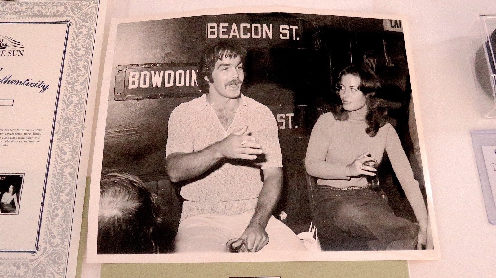 Derek Sanderson Signed "Turk" Bruins Puck + 1972 Boston Bar Photo ...