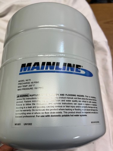 MAINLINE MLT5 3/4 MALE 2 GALLON POTABLE WATER INLINE THERMAL EXPANSION ...