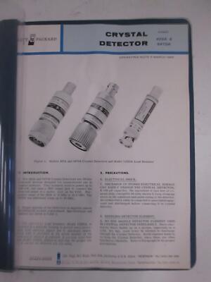 HP 423A and 8470A Crystal Detectors Operating Note, Used | eBay