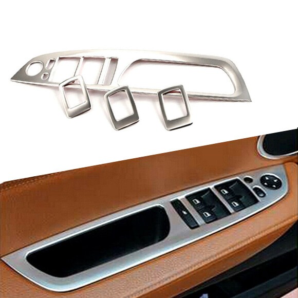 For BMW X5 E70 2008-2013 Stainless Steel Interior Door Cover Armrest ...
