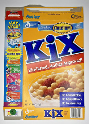 1999 Empty General Mills Kix 9OZ Cereal Box SKU U198/170 | eBay