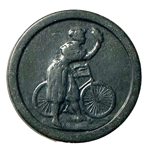 Victorian Woman Riding Bicycle Vintage Gray Token Composite1.5" | eBay