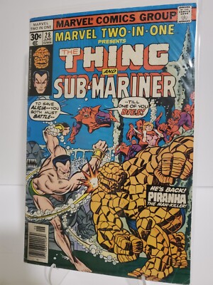 MARVEL TWO-IN-ONE #28 (1977) Namor Sub-Mariner, Piranha, Deathlok, Ron ...