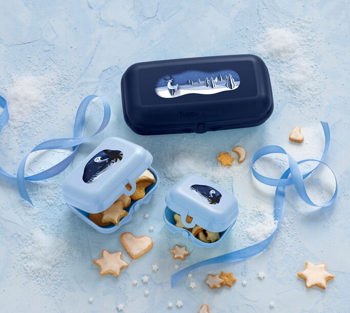 Tupperware Maxi Twin Set einzeln Winterwald Boxen Trio Lunchbox Vesper ...