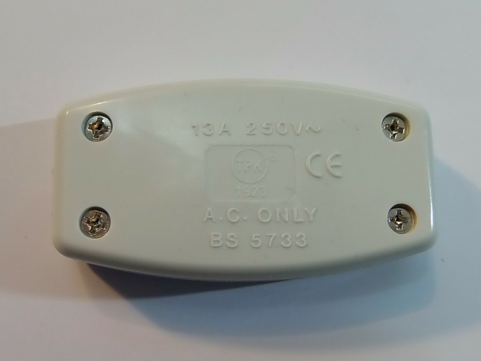 1 x 13amp/250v ELECTRICAL INLINE FLEX CABLE CONNECTORS 3 CORE CABLE ...