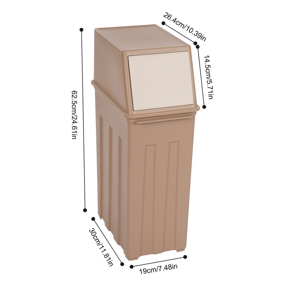 8 Gallon Trash Can, Slim Trash Can with Lid, Tall & Narrow Trash Bin | eBay