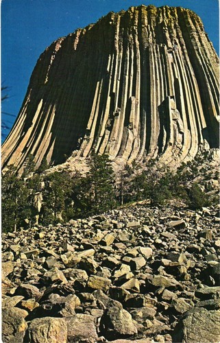 Wyoming Rubble of Fallen Rock Devils Tower National Monument Vintage ...