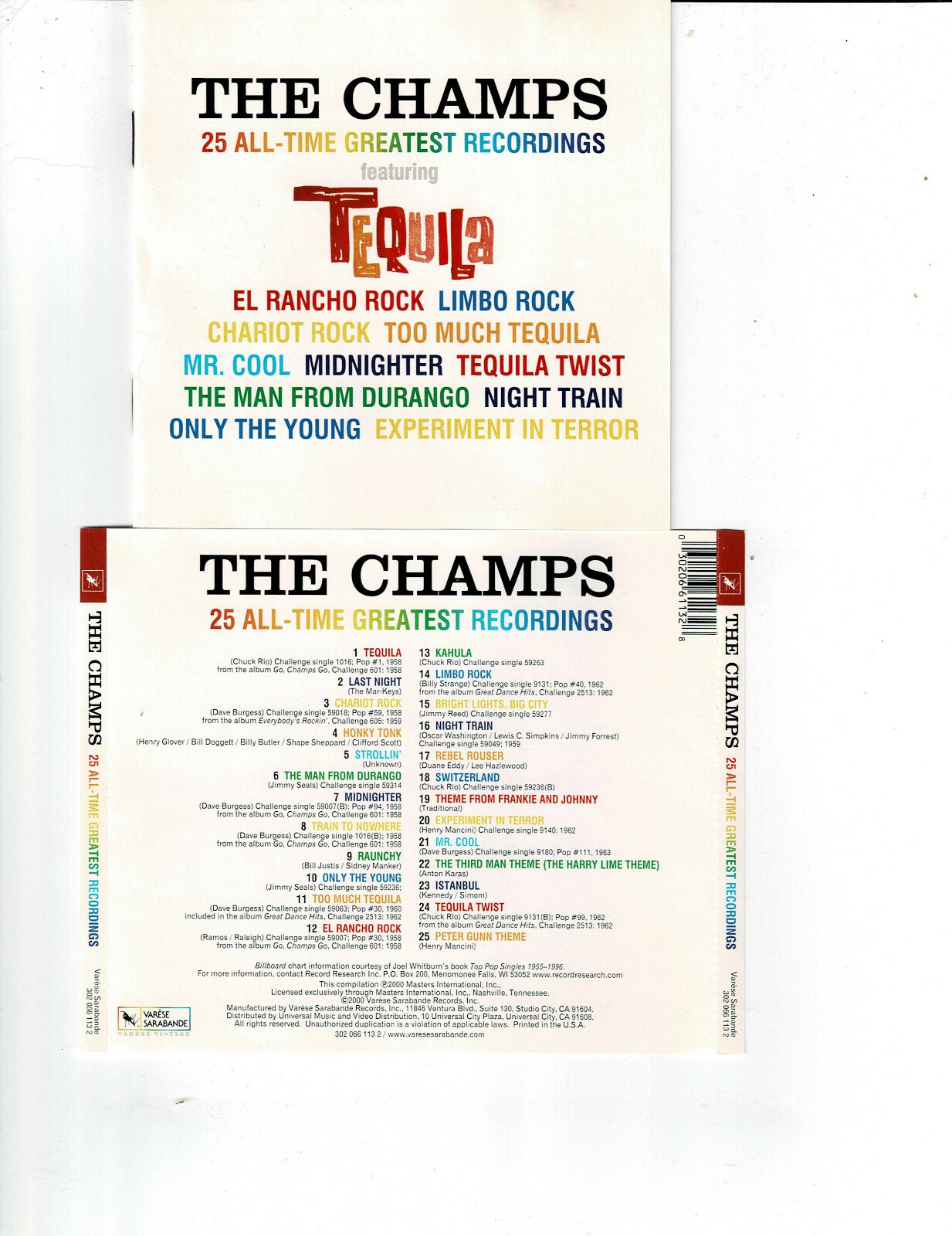 CHAMPS - 25 ALL-TIME GREATEST RECORDINGS (CD 2000) *25 TRACKS ...