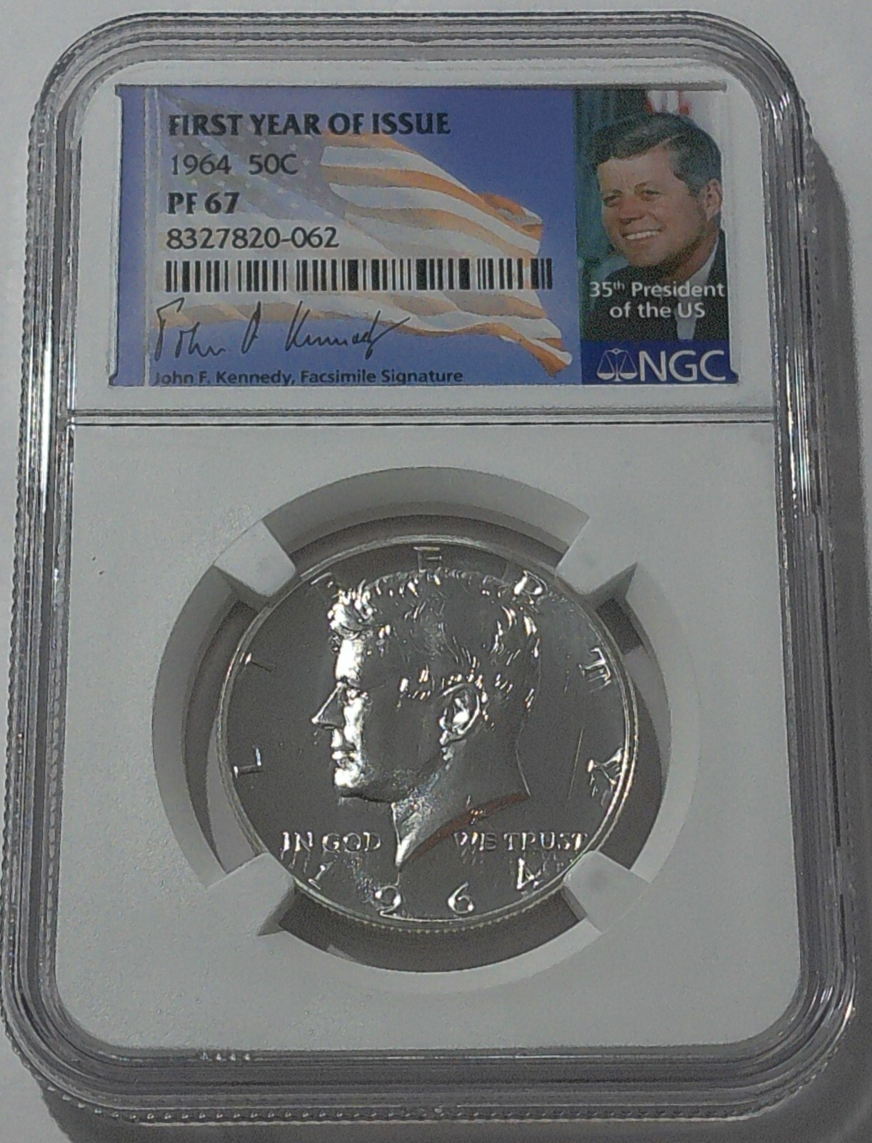 1964 NGC PF67 Proof Silver Kennedy Half Dollar JFK Coin First Year Of ...