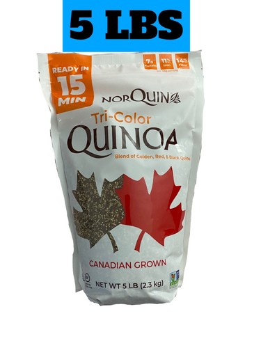 Norquin Tri-Color Quinoa Canadian Grown Ready In 15mins(5Lbs) Gluten ...