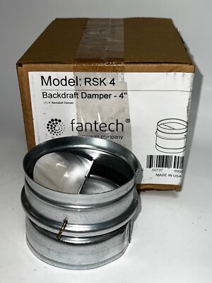BACKDRAFT DAMPER RSK 4 4" SIZE 3" INNER DIAMETER 3-1/4" LENGTH | eBay
