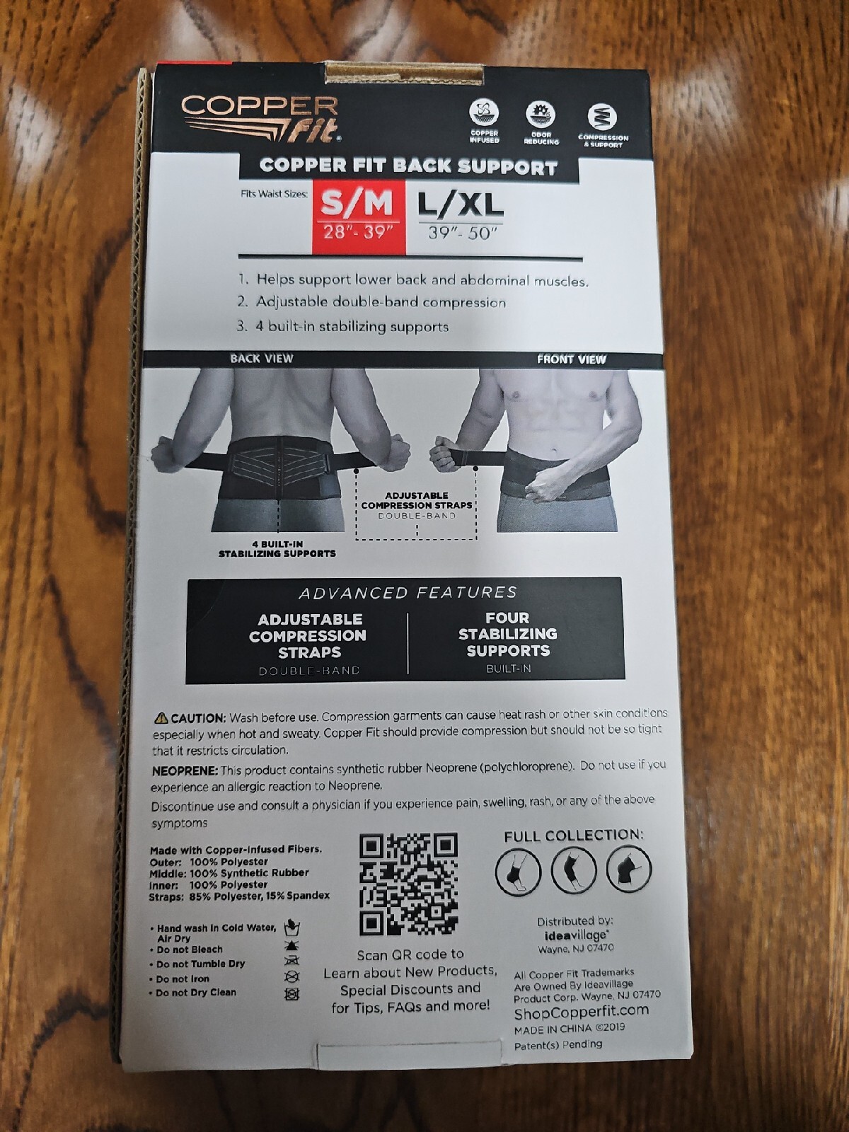 Copper Fit Back Pro Compression & Support Adjustable Straps S/M waist ...