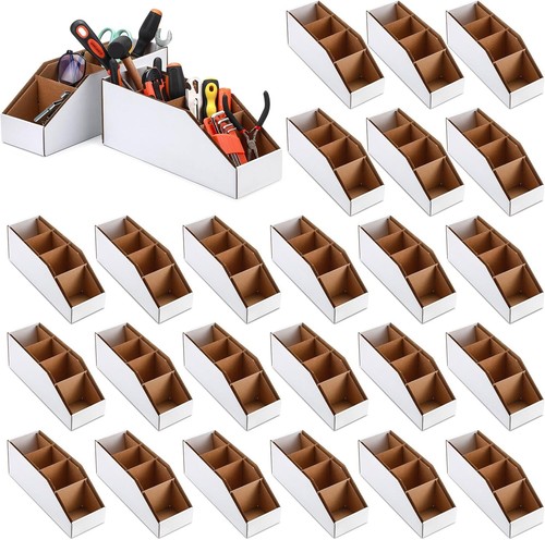 30 Pack Corrugated Storage Bins Cardboard Parts Boxes with white | eBay