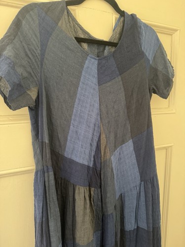 Checker print midi short sleeve dress size Large | eBay