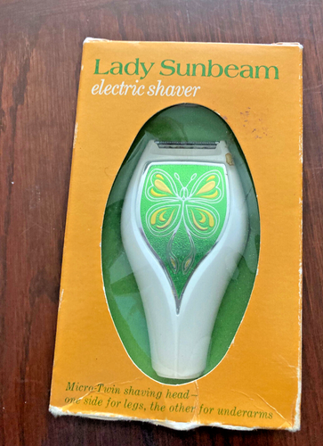 Vintage Lady Sunbeam Electric Shaver Green Butterfly W/Box NOS micro ...