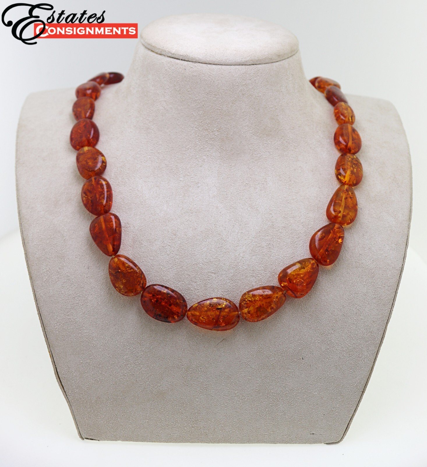 22" Old Amber Necklace 14-22mm Beads - Gem