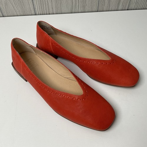 Frye Women's Claire Flat Red/Cognac Leather Size 8 | eBay