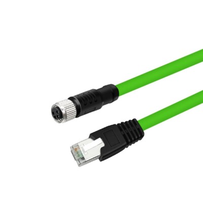 M8 4pin A Code Female to RJ45 Cable 4pin M8 Ethernet Cable Water ...