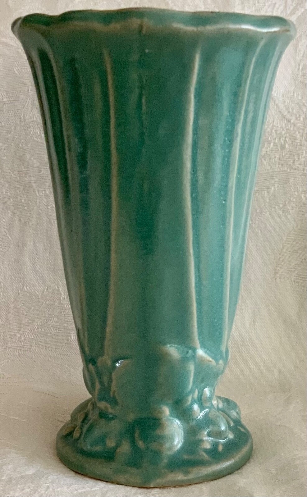 Nelson McCoy Pottery 1926 Green Stoneware Cornucopia Vase Semi Matte ...