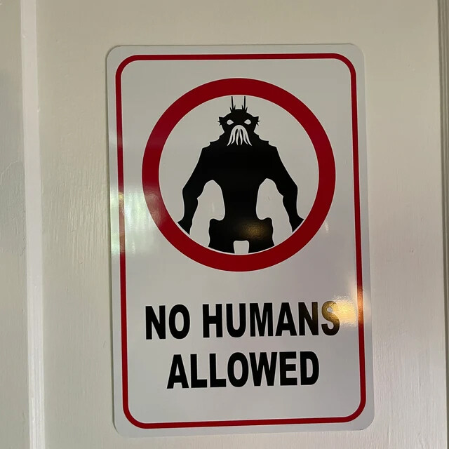 No Humans Allowed 12"x18" Aluminum Sign Plaque Alien Gift Decor | eBay